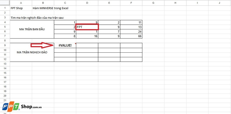 Hướng dẫn cách sử dụng hàm MINVERSE trong Excel bạn nên biết