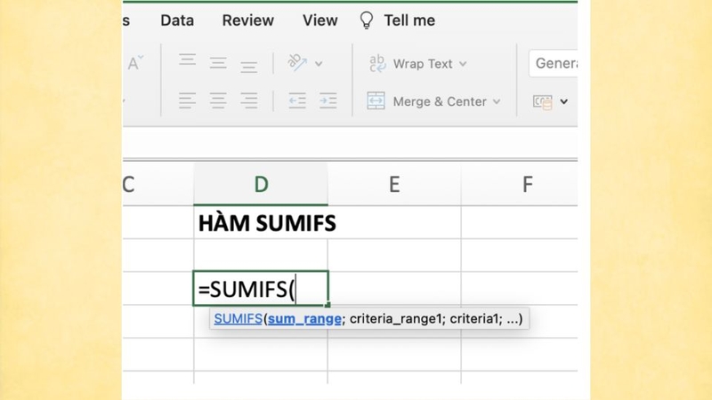 Cách sử dụng hàm SUMIFS nhiều điều kiện để tính tổng trong Excel