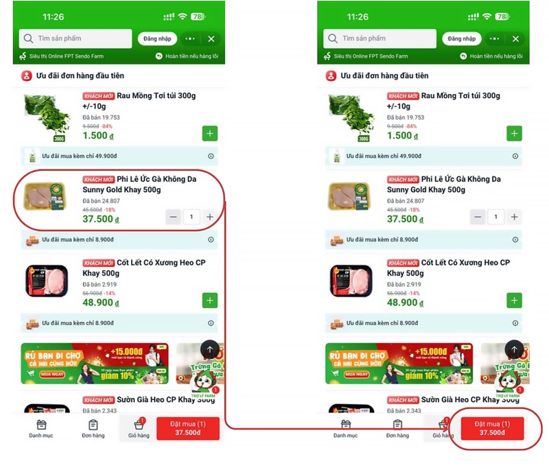 Hướng dẫn sử dụng voucher Sendo Farm dành cho khách hàng FPT Shop