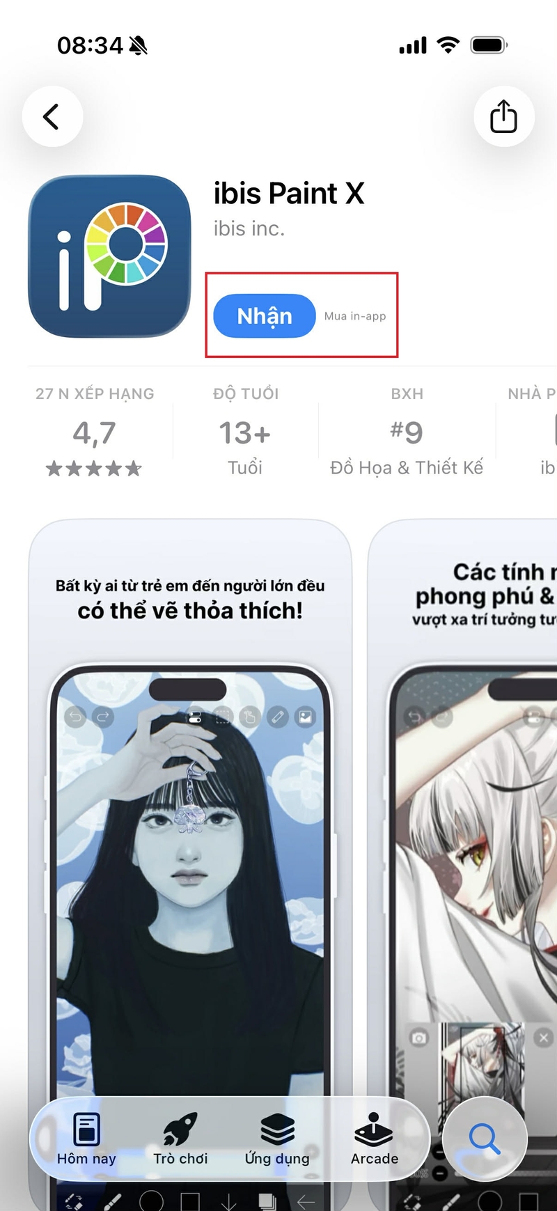 Hướng dẫn cách tải ứng dụng vẽ ibisPaint X trên điện thoại