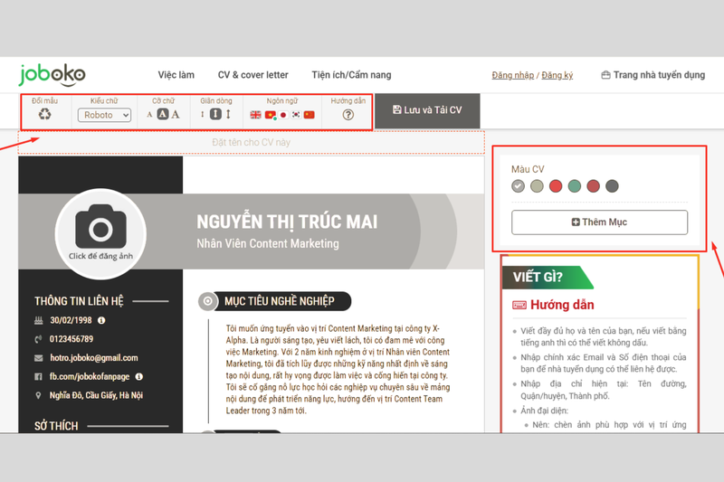 Joboko CV: Công cụ sáng tạo CV đẹp, chuyên nghiệp và nhanh chóng