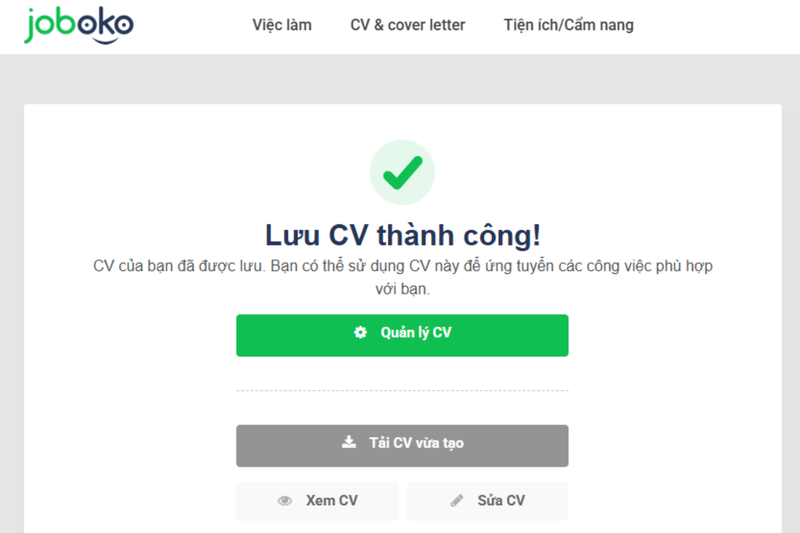 Joboko CV: Công cụ sáng tạo CV đẹp, chuyên nghiệp và nhanh chóng