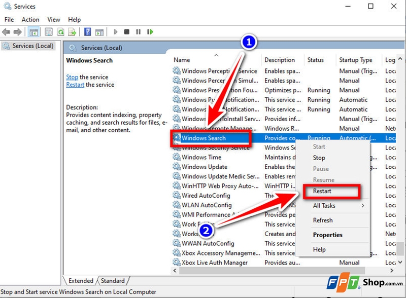Tại sao không search được trong Win 10? Đây là 6 cách xử lý sự cố