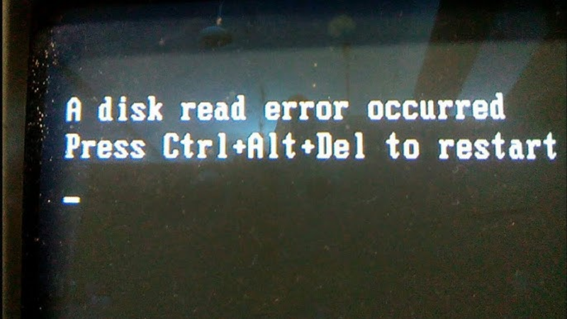Hướng dẫn cách khắc phục lỗi A Disk Read Error Occurred Win 10