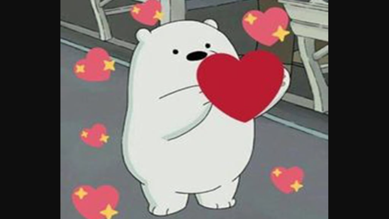 Meme thả tim thể hiện sự yêu thương quý mến của người gửi