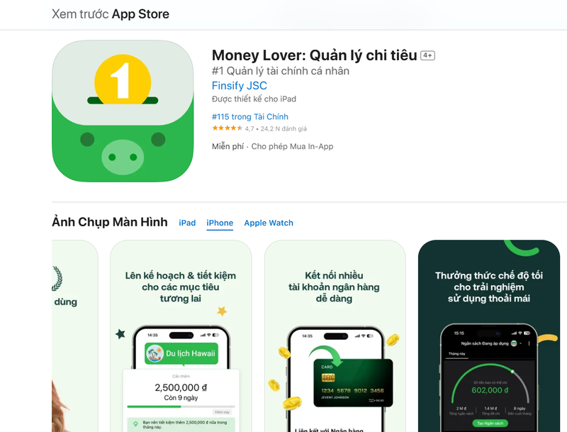 Money Lover: Công cụ quản lý tài chính, hỗ trợ kiểm soát chi tiêu