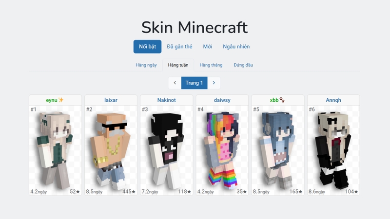 NameMC: Công cụ kiểm tra tên và tải skin Minecraft miễn phí