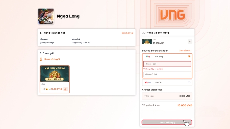 Bỏ túi ngay các cách nạp thẻ game Ngọa Long Mobile dễ hiểu nhất