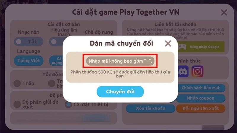 Hướng dẫn nhập code Play Together VNG mới 3/2026 từ A - Z