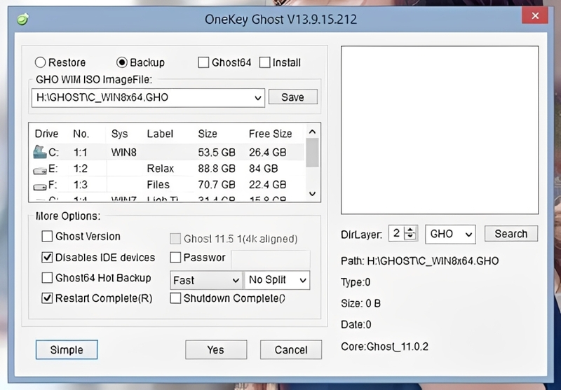 Tải ngay phần mềm Onekey Ghost 64 bit giúp sao lưu máy tính hiệu quả