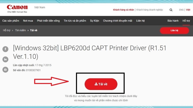 Phần mềm cài đặt máy in Canon LBP 6200D CAPT Printer Driver
