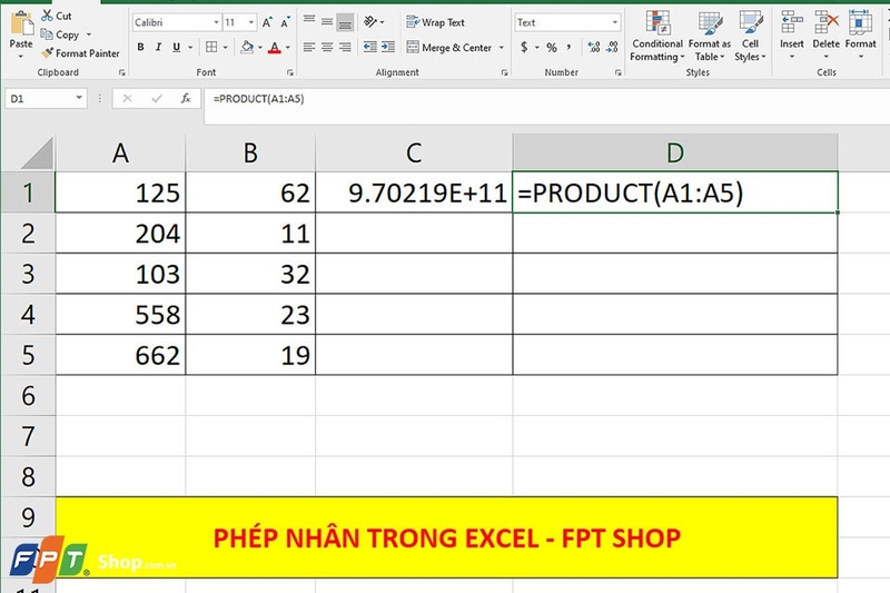 Phép nhân trong Excel có thể thực hiện bằng những cách nào?