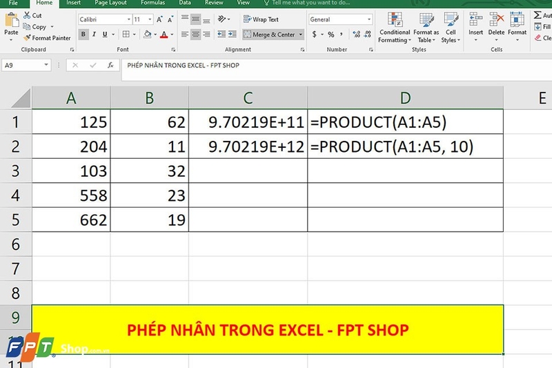 Phép nhân trong Excel có thể thực hiện bằng những cách nào?