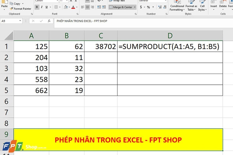 Phép nhân trong Excel có thể thực hiện bằng những cách nào?