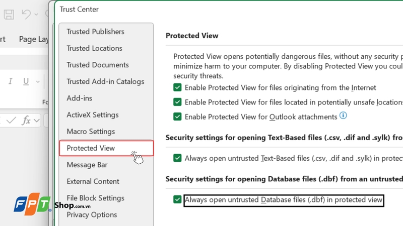 Cách bật, tắt Protected View khi mở file trong Microsoft Office