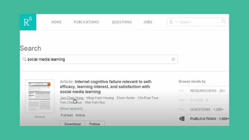 Tải ResearchGate: Mạng xã hội tri thức dành cho giới nghiên cứu