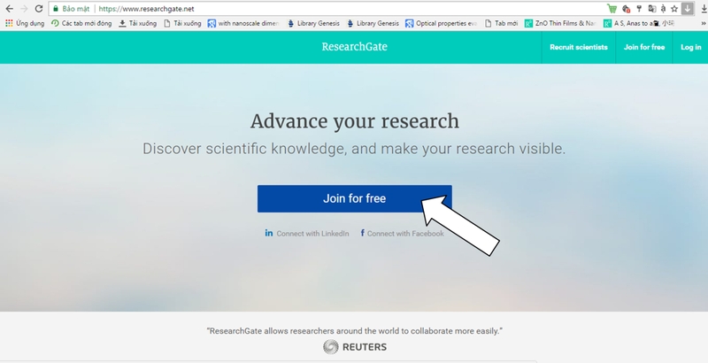 Tải ResearchGate: Mạng xã hội tri thức dành cho giới nghiên cứu