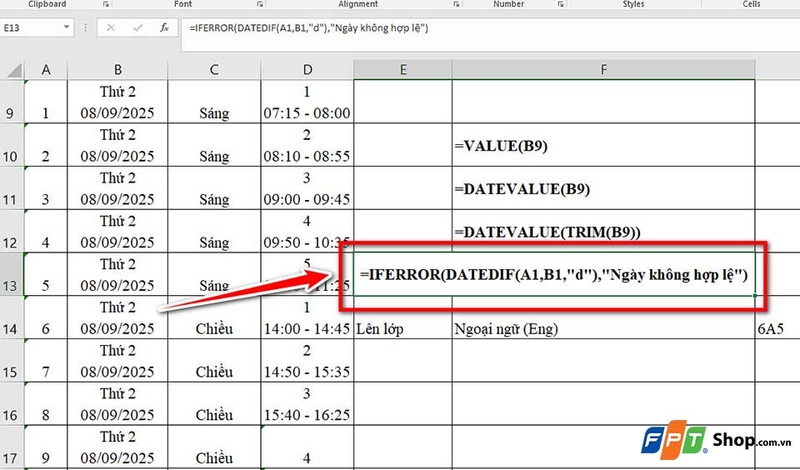 Cách sửa lỗi #VALUE ngày tháng trên Excel để tránh sai sót khi tính toán thời gian