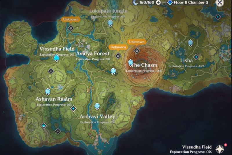 Sumeru Map trong Genshin Impact: Khám phá các khu vực đặc sắc