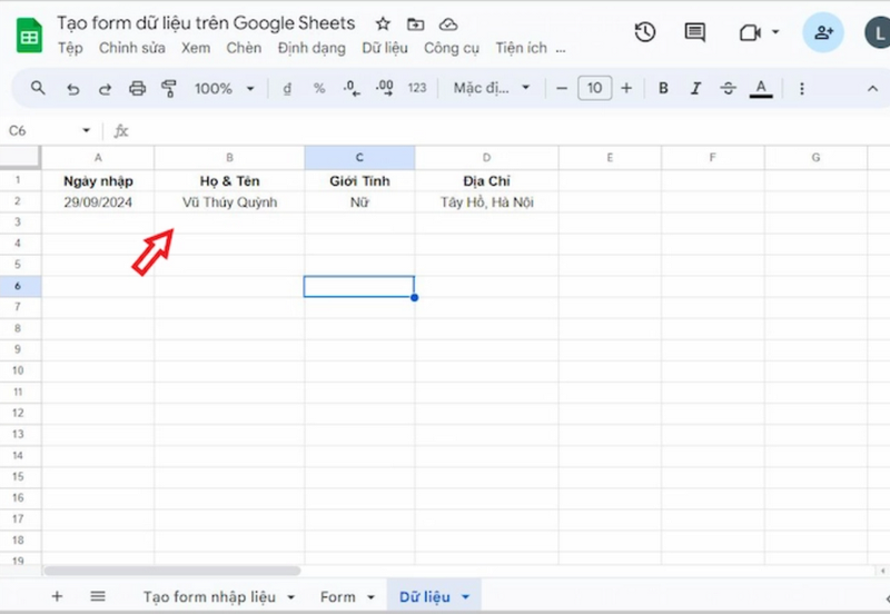 Cách tạo form nhập liệu trong Google Sheet giúp bạn quản lý dữ liệu hiệu quả