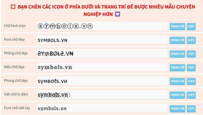 Các website tạo tên nickname với phông chữ độc đáo và ấn tượng nhất hiện nay