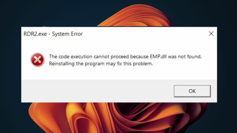 The code execution cannot proceed because EMP.dll was not found