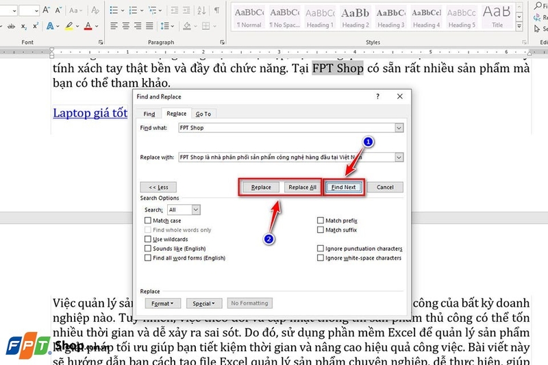 Tìm hiểu về tính năng Replace trong Word và cách sử dụng nó