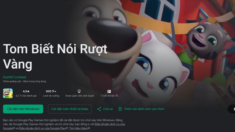 Tom Biết Nói Rượt Vàng - Trò chơi mèo Tom chạy miễn phí vui nhộn