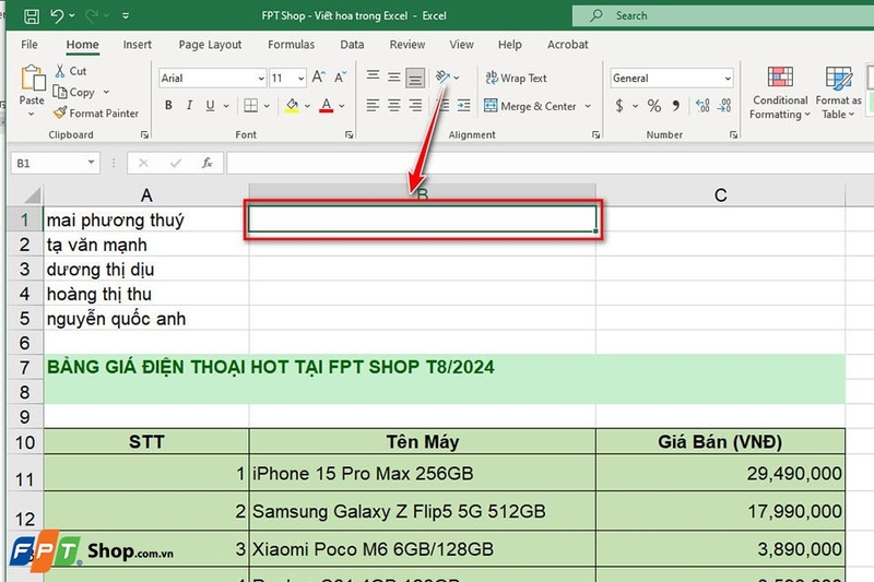 Khám phá 3 cách viết hoa trong Excel hoàn toàn tự động, dễ thực hiện