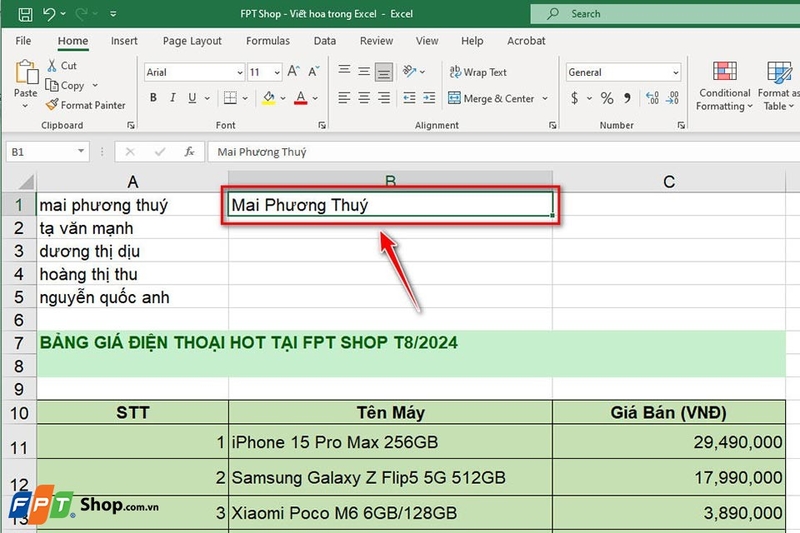 Khám phá 3 cách viết hoa trong Excel hoàn toàn tự động, dễ thực hiện