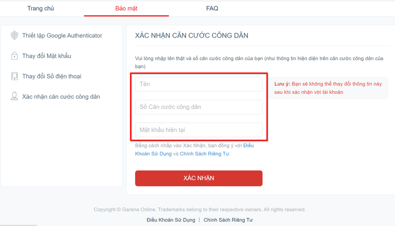 Cách xác thực tài khoản Garena bằng CCCD để tăng cường bảo mật cho tài ...
