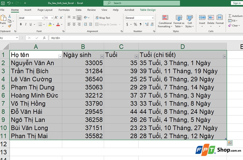 Cách xóa định dạng bảng trong Excel mà không làm mất dữ liệu