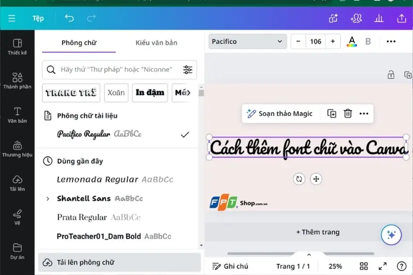 Hướng dẫn cách thêm font chữ vào Canva cực dễ cho người mới