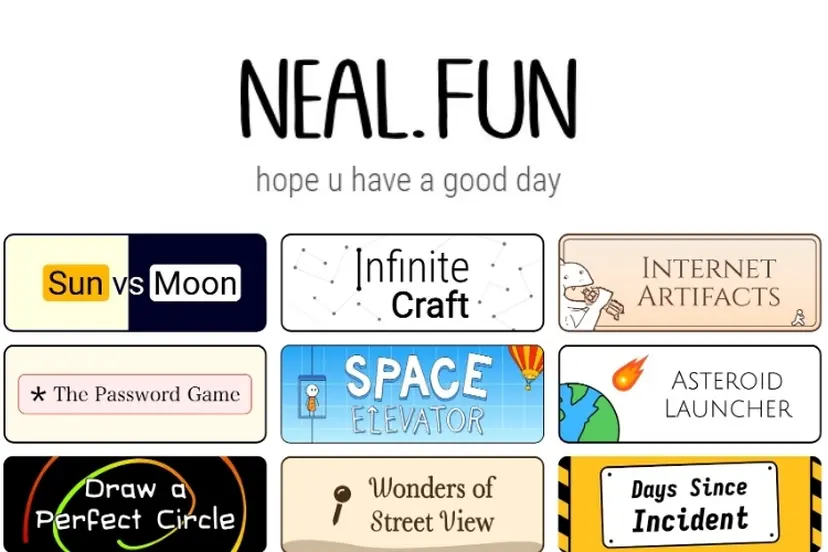 Top 8 trò chơi hấp dẫn nhất Neal.Fun dành cho người yêu game