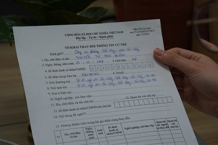 Hướng dẫn chi tiết điền mẫu CT01 thay đổi thông tin cư trú 2025
