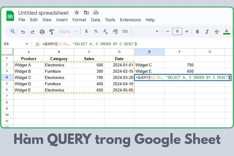 Tổng hợp mẹo sử dụng hàm QUERY trong Google Sheet đơn giản