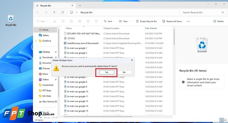 Recycle Bin là gì? Cách sử dụng Recycle Bin trên Windows 11