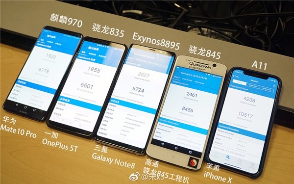 Snapdragon 845 - Snapdragon 835 - Exynos 8895 - A11