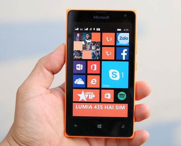 Lumia 435 thiết kế tương tự Nokia X màn hình hiển thị khá ấn tượng