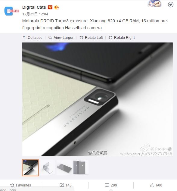 Xuất hiện hình ảnh của Motorola Droid Turbo 3