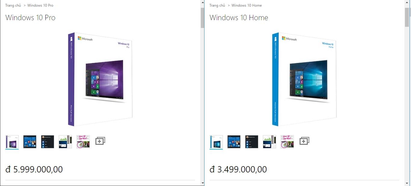 So sánh các phiên bản windows 10: Windows 10 Home và Pro