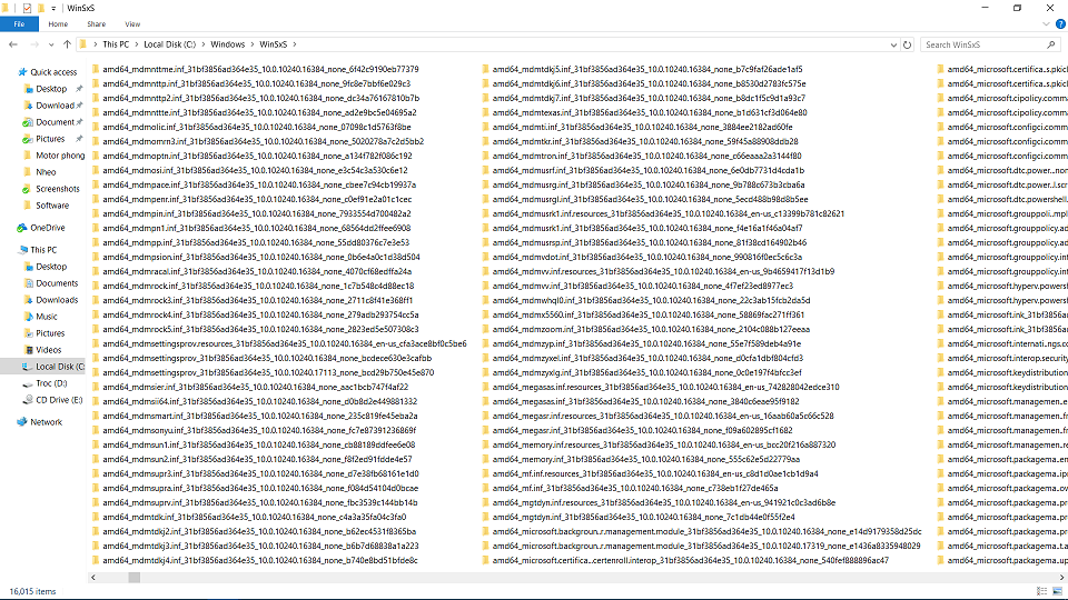 Tìm hiểu thư mục WinSxS là gì