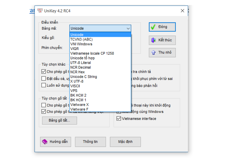 Cách mặc định unikey không chạy cùng windows