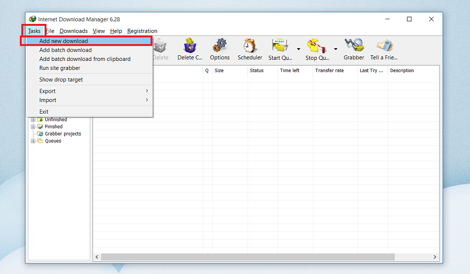 Cách add link vào IDM
