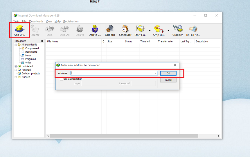 Cách add link vào IDM