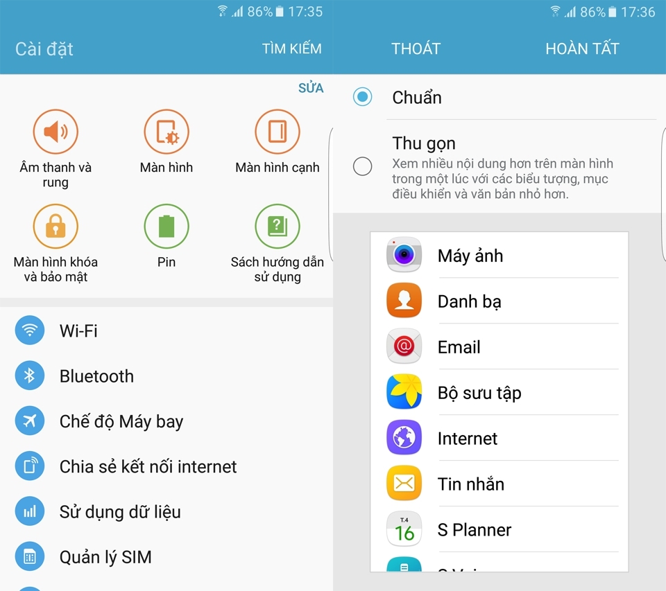 Giao diện Android 7.0 Nougat của Samsung có gì mới?