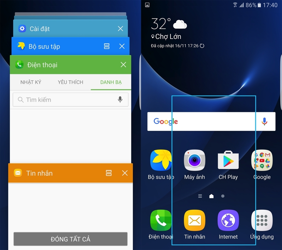 Giao diện Android 7.0 Nougat của Samsung có gì mới?