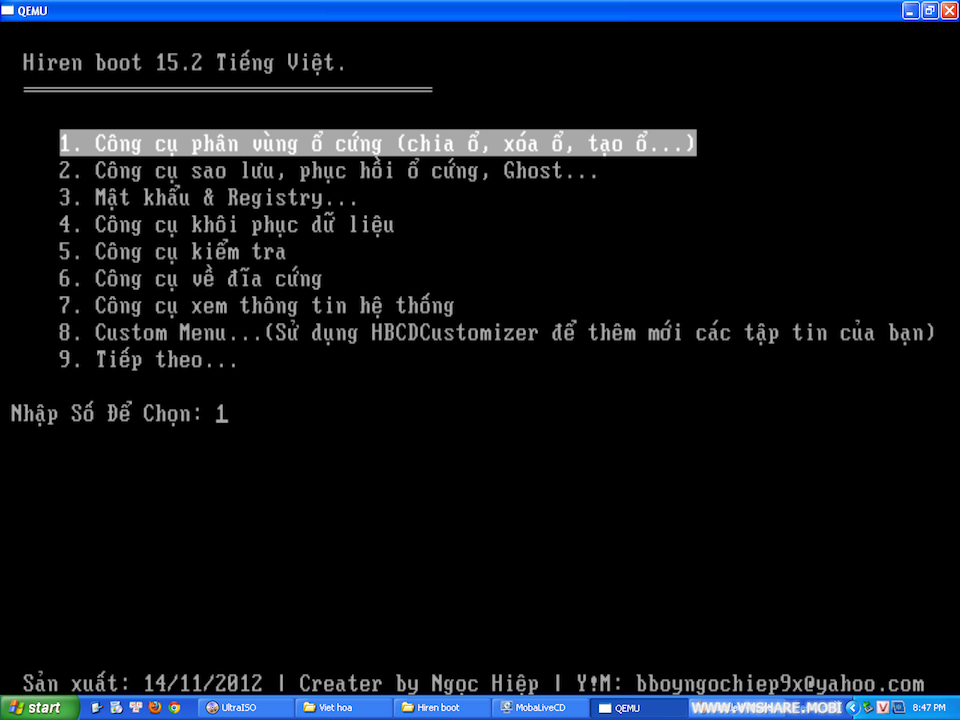 Mẹo sửa lỗi win 7 bằng hiren boot nhanh nhất