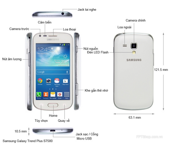 Đánh giá nhanh chiếc smartphone Samsung Galaxy Trend Plus