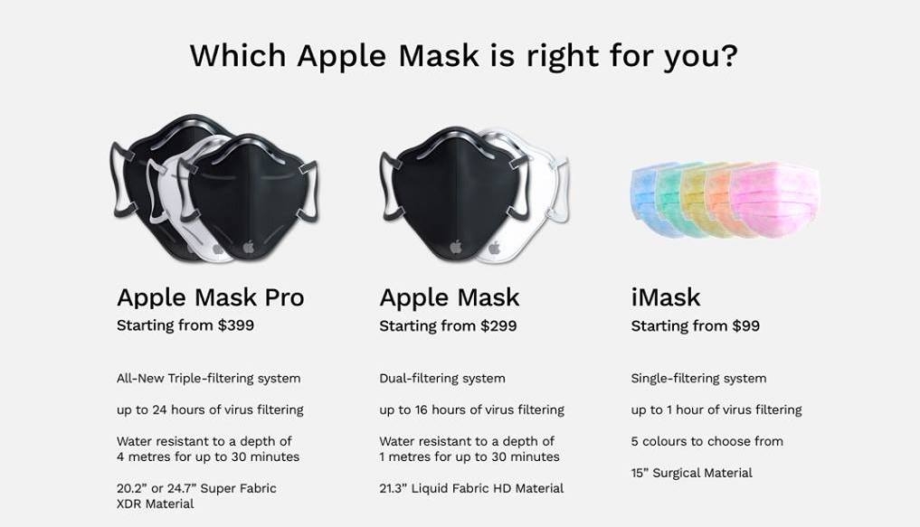 Concept Apple Mask Pro: Khẩu trang 'táo khuyết' thú vị
